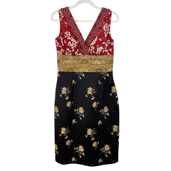 Phoebe Couture | Dresses | Phoebe Couture Silk Red Floral Dress Women ...